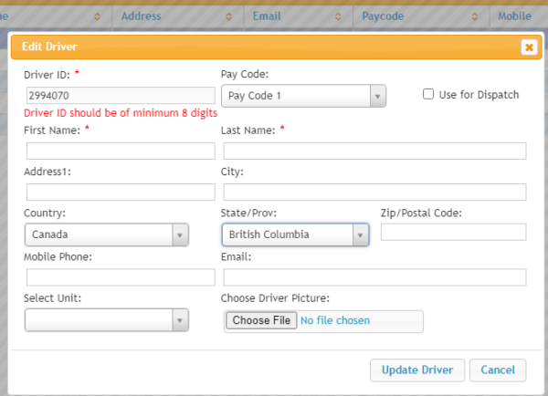 DRIVER ID - FOB SYSTEM - GPS Tracking Center
